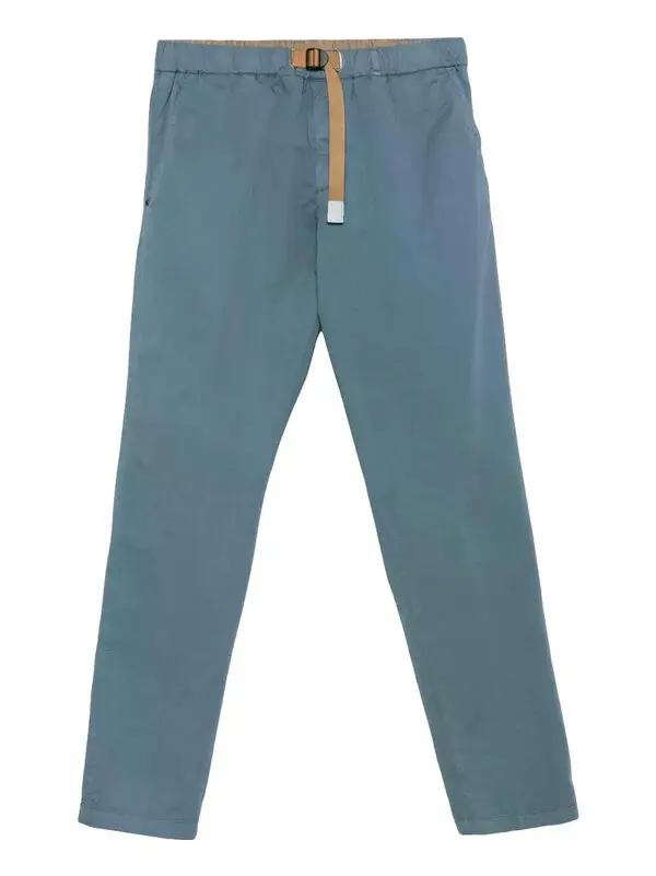 WHITE SAND Belted Chino Trousers - Blue