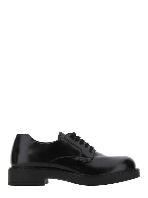 Prada Lace-up Leather Shoes - Black
