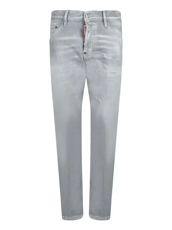 Dsquared2 Five-pocket Jeans With Ripped Details - Grey