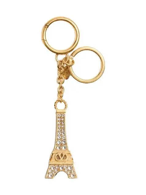 Valentino Garavani Chez Bag Charm With Key Ring - Antique Brass