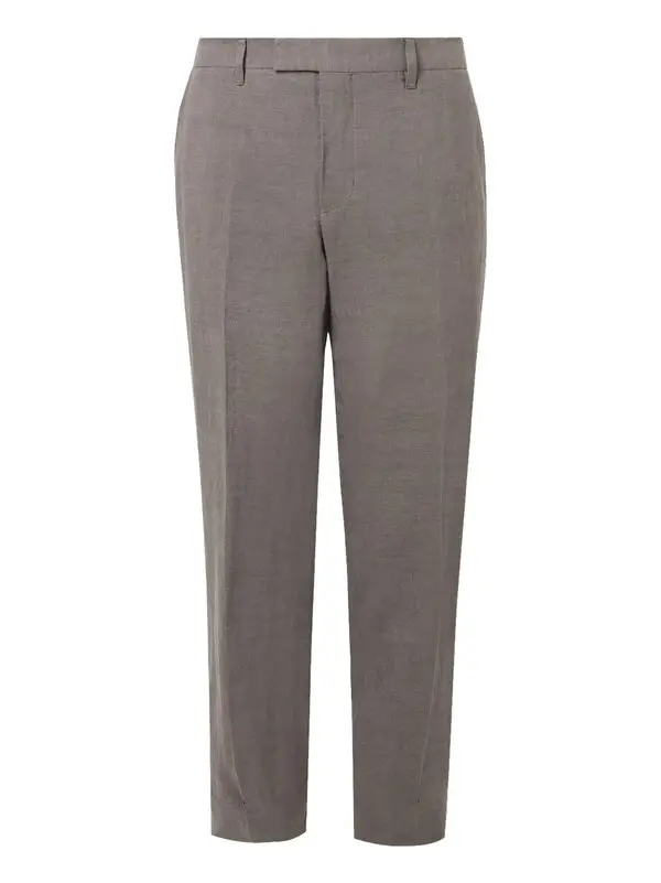 Mr P. Phillip Slim-fit Linen Trousers - Gray