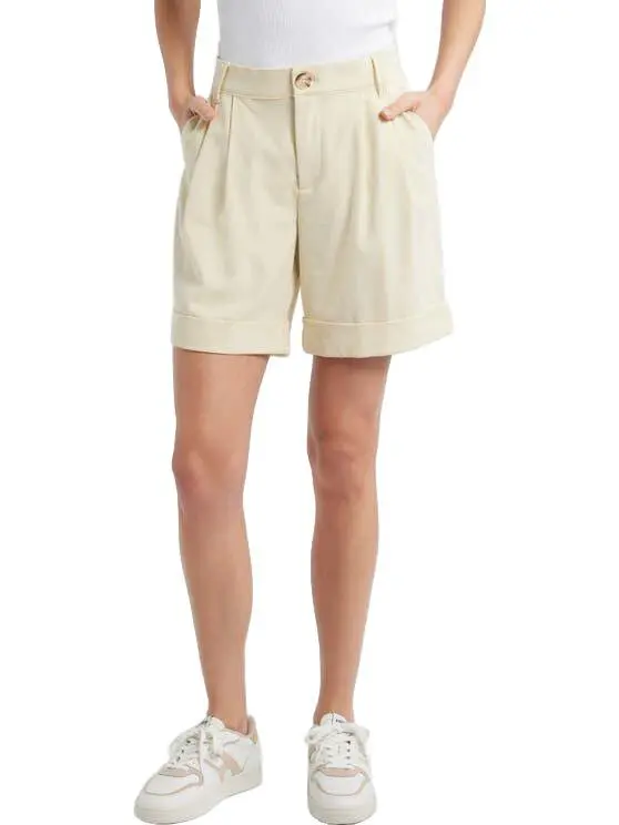 Wit & Wisdom Skyrise High-waist Pleated Shorts - Frosty Lemon
