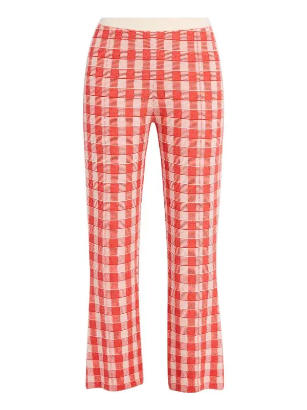 Guest In Residence Gingham Flare Pants - Bright Red