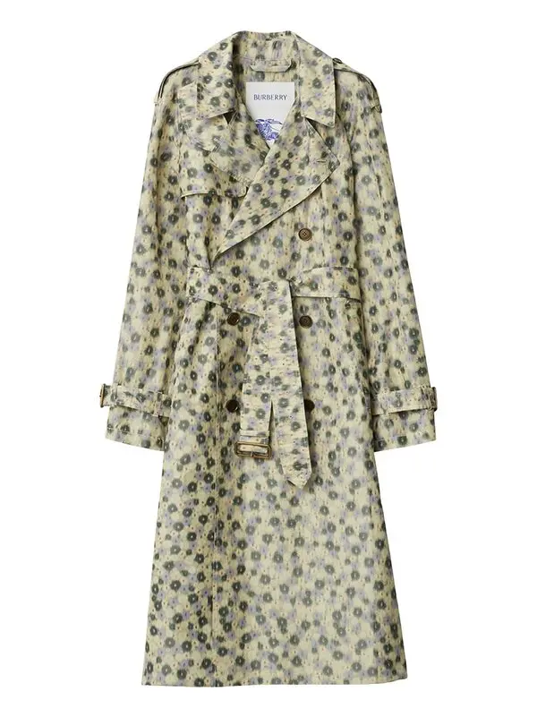 Burberry Floral Print Double-breasted Trench Coat - Eccles Ip Pattern