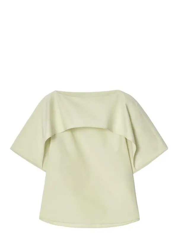 Cos Draped Cotton Top - Green