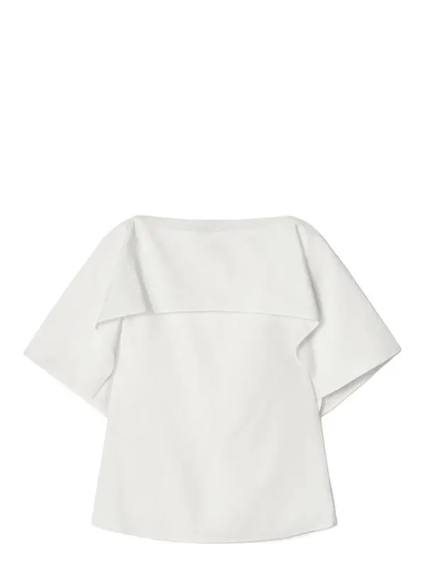 Cos Draped Cotton Top - White