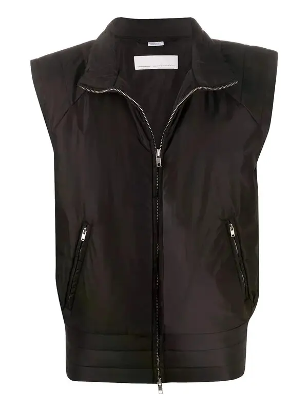 Random Identities Padded Sleeveless Jacket - Black