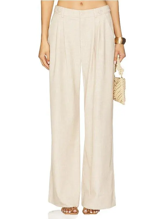 GESTUZ High Waisted Pleated Pants - Nature