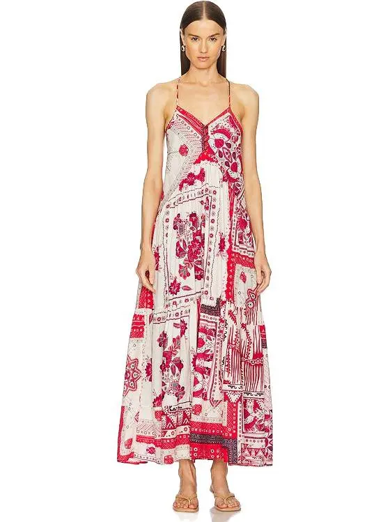 Isabel Marant Sabba Dress - Red & Ecru