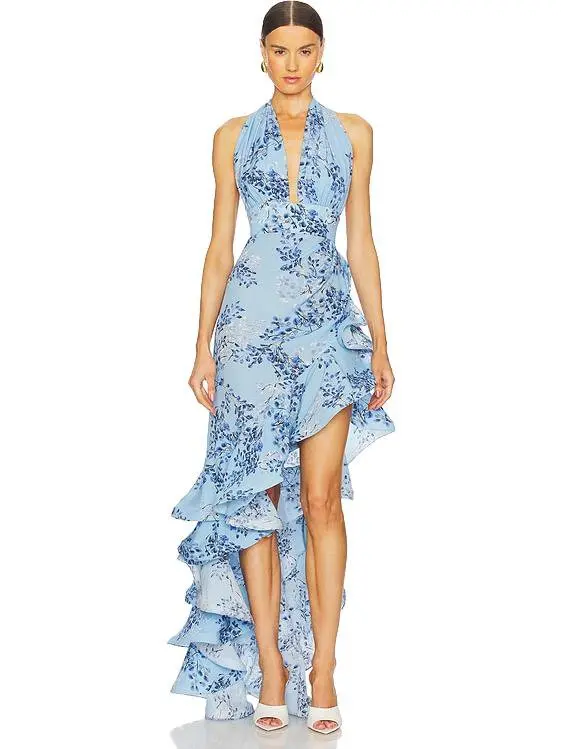 BRONX AND BRONCO Bronte Poppy Maxi Dress - Blue Multi