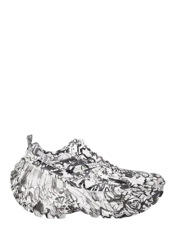 Balenciaga Bouncer Graffiti Print Sneakers - White/black