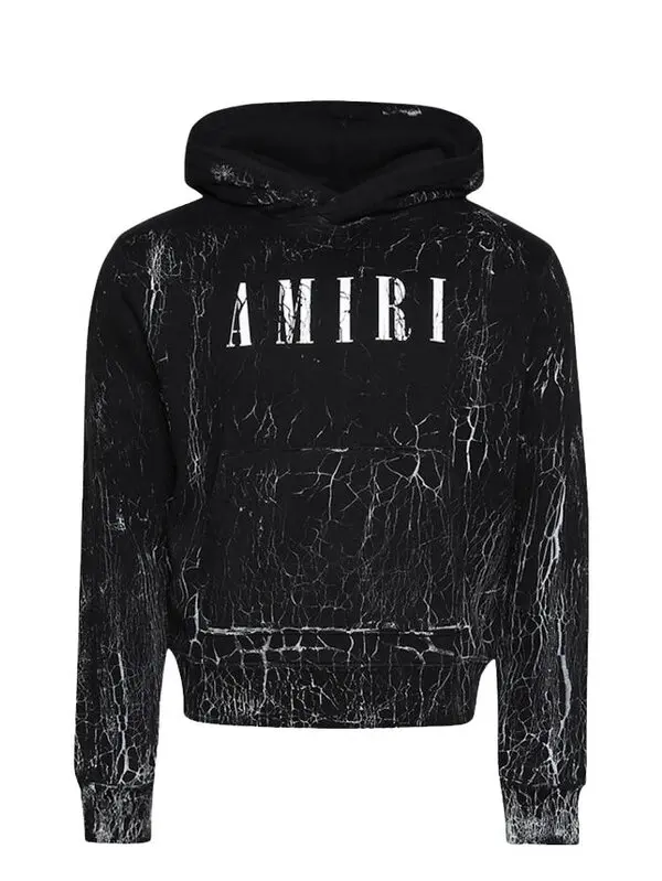 Amiri Cracked Dye Core Logo Hoodie - Black