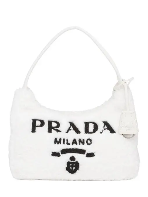 Prada Re-edition 2000 Terry Mini Bag - White/black