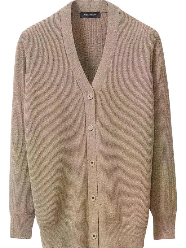 Fabiana Filippi Ribbed Cardigan - Brown