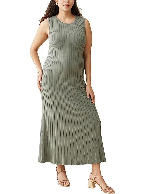 INGRID & ISABEL Knit Maternity Maxi Dress - Agave