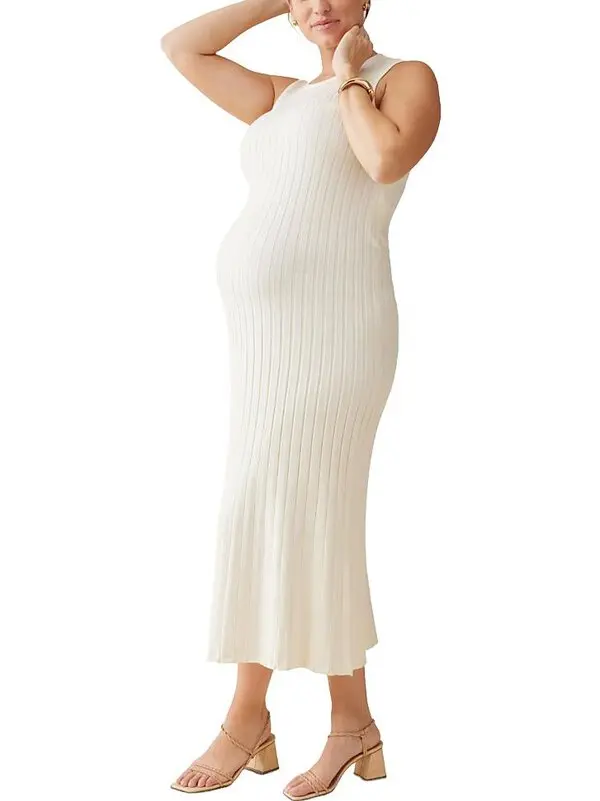 INGRID & ISABEL Knit Maternity Maxi Dress - Ivory