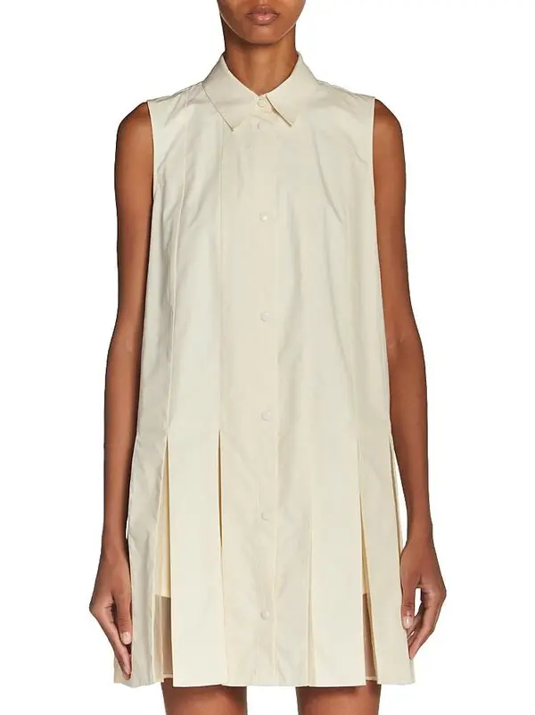 Moncler Button Front Shirt Dress - Cream