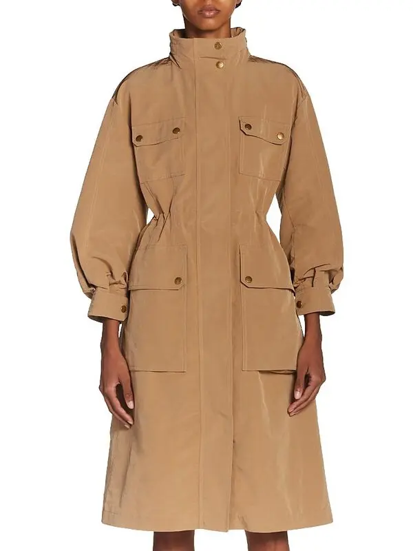 Moncler Nantes Cinched Waist Parka - Dark Beige