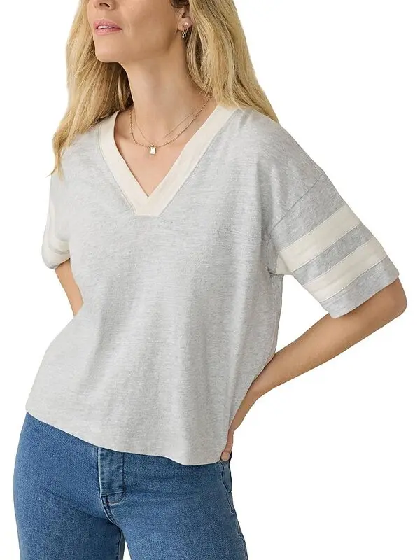 Faherty Brand Sunwashed Varsity Tee - Grey Varsity