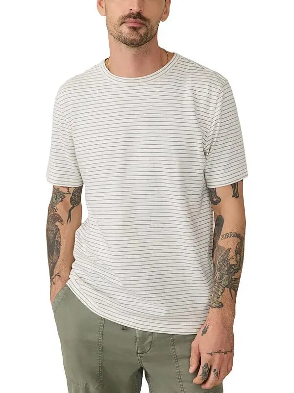 Faherty Brand Sunwashed Tee - Cream Flint Stripe