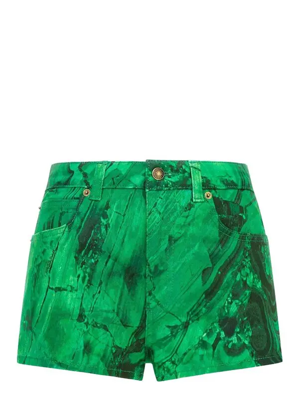 Roberto Cavalli Abstract-print Shorts - Green