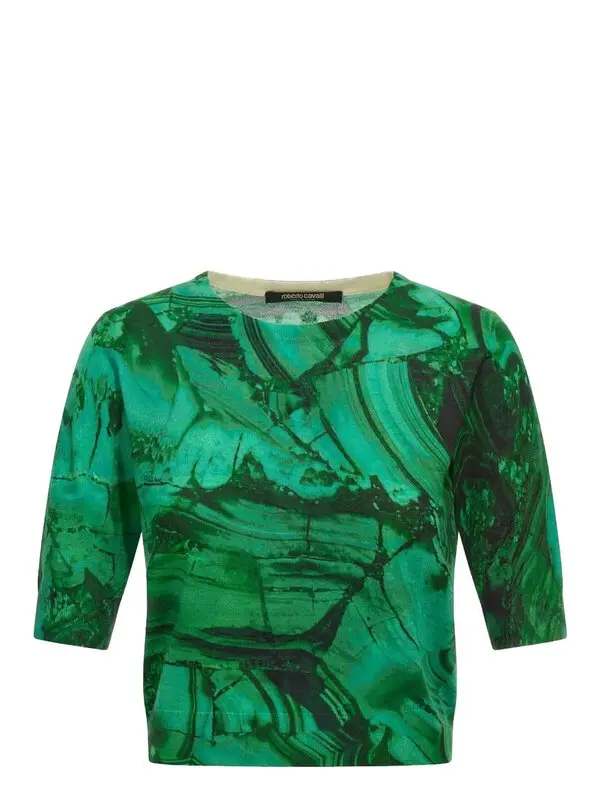 Roberto Cavalli Abstract-print T-shirt - Green