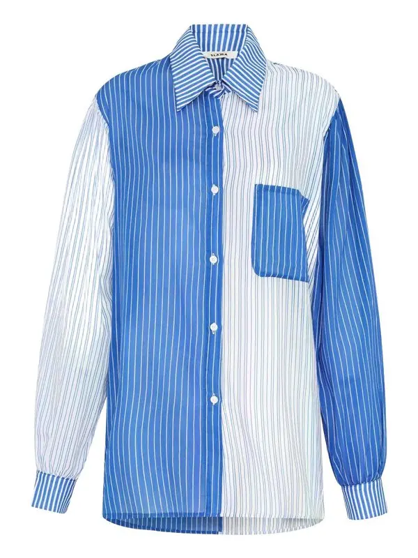 AMIR SLAMA Striped Shirt - Blue