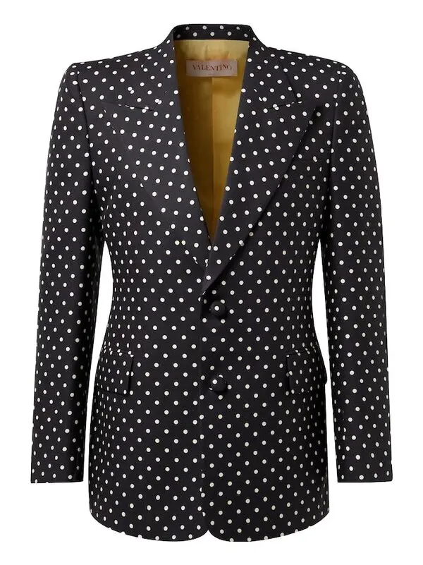 Valentino Garavani Polka-dot Silk Blazer - Black
