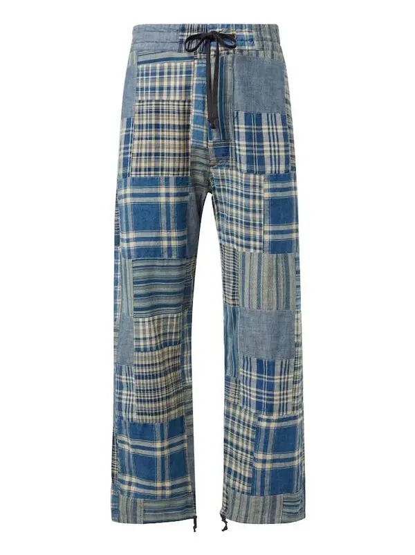 Ralph Lauren Patchwork Cotton And Linen Pants - Blue