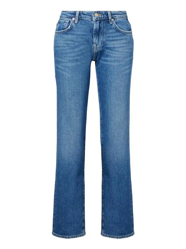 7 For All Mankind Calie Mid-rise Straight Jeans - Blue