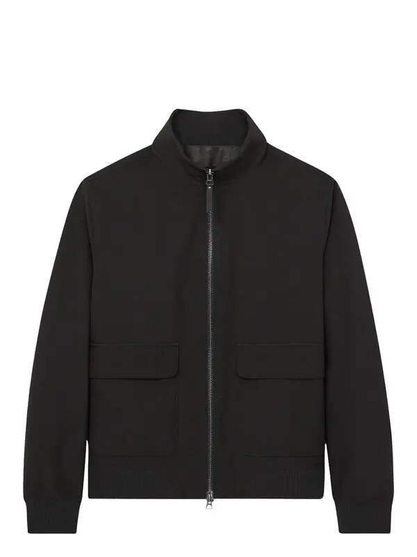 REISS Funnel-neck Zip Jacket - Black