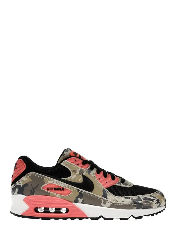 Nike Air Max 90 Premium Camo Sneakers - Light Khaki/black/magic Ember