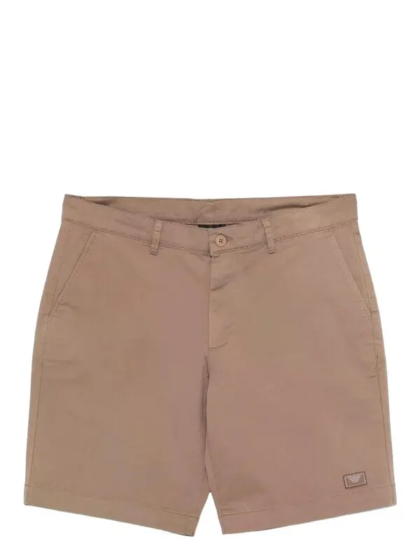 Emporio Armani Logo-patch Shorts - Brown