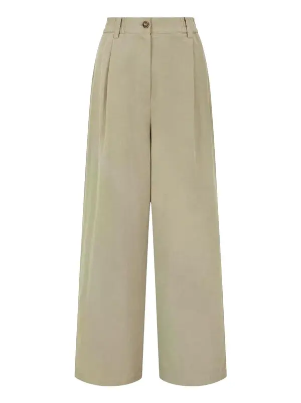 STUDIO TOMBOY Dart-detail Wide-leg Trousers - Neutrals