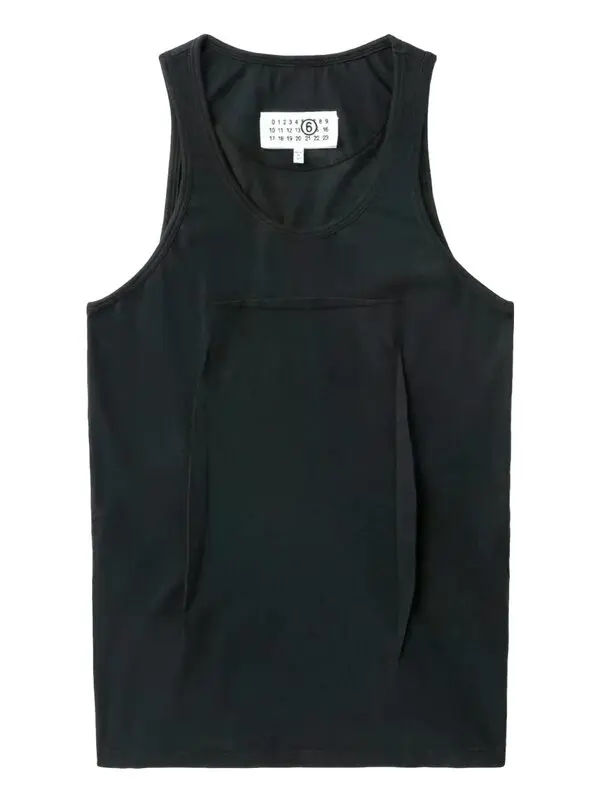 MAISON MARGIELA Asymmetrical-panel Tank Top - Black