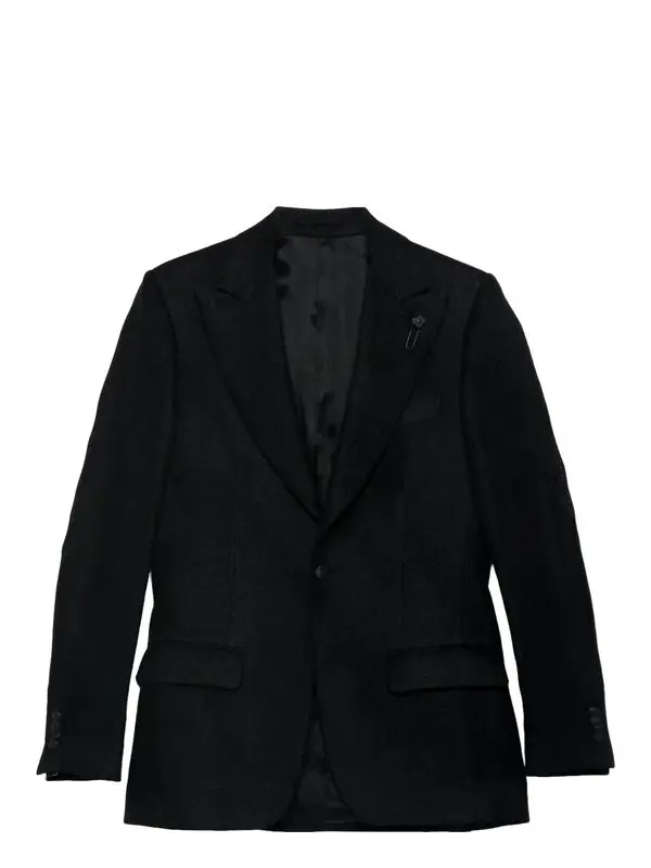 LARDINI Linen Blazer - Black