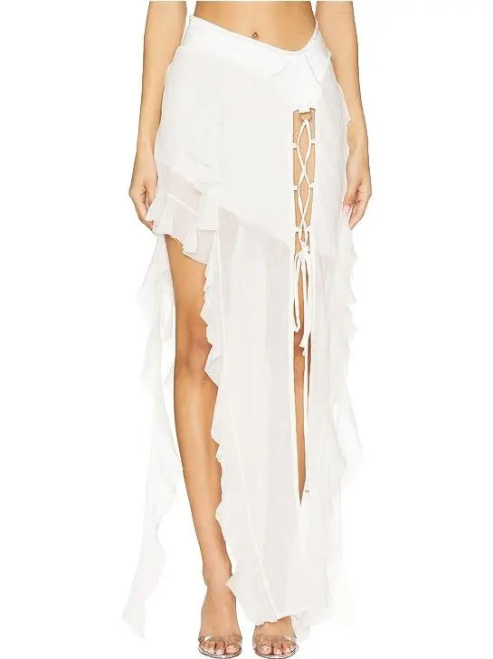AMOR MIA Tear Maxi Skirt - White