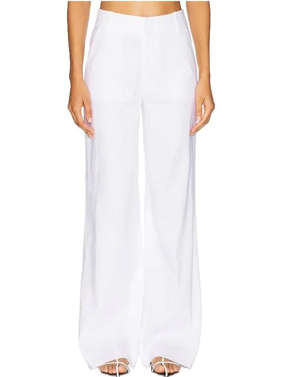 FAVORITE DAUGHTER The Jones Linen Wide Leg Pant - Bright White