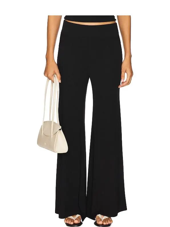 Enza Costa Silk Knit Bias Pant - Black