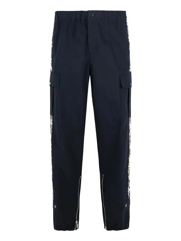 Dries Van Noten Pebbled Cotton Pants - Navy