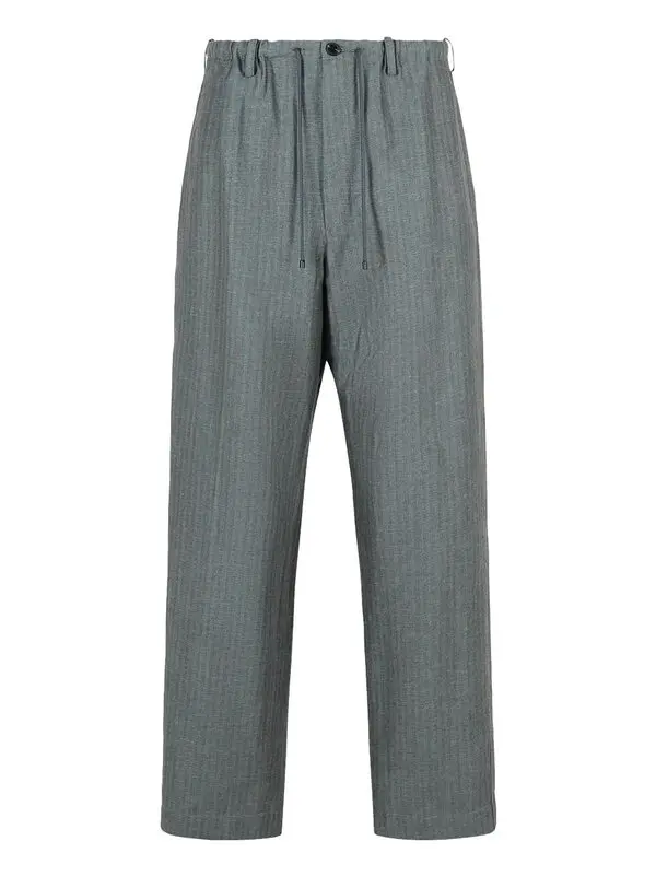 Dries Van Noten Penny Linen Blend Trousers - Grey