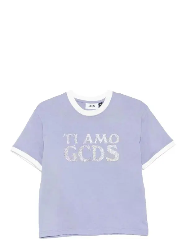 Gcds Ti Amo' Glittered T-shirt - Purple