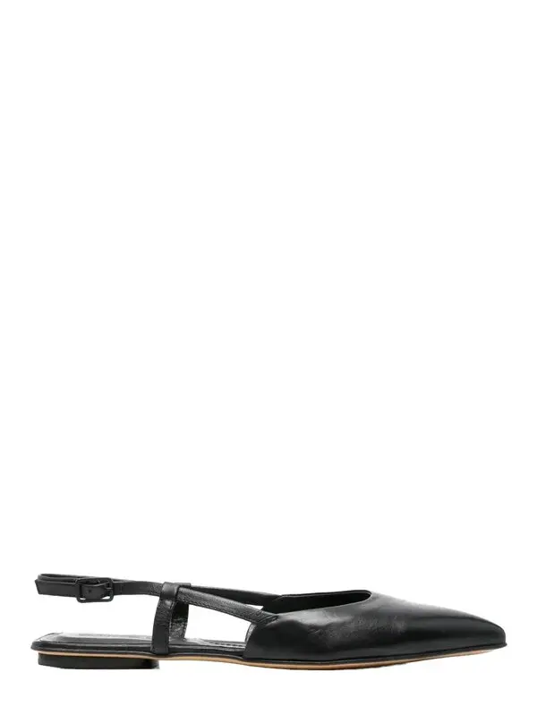 POMME D´OR Leather Ballet Flats - Black