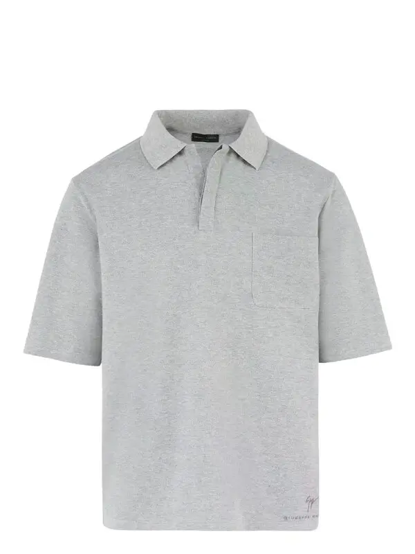 GIUSEPPE ZANOTTI Lr-63 Cotton Polo Shirt - Grey