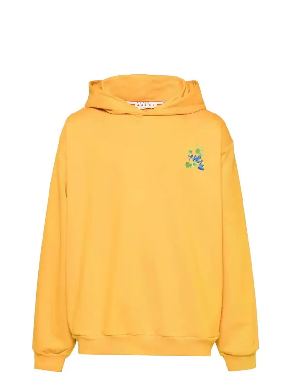 Marni Dripping Flower Logo Hoodie - Orange