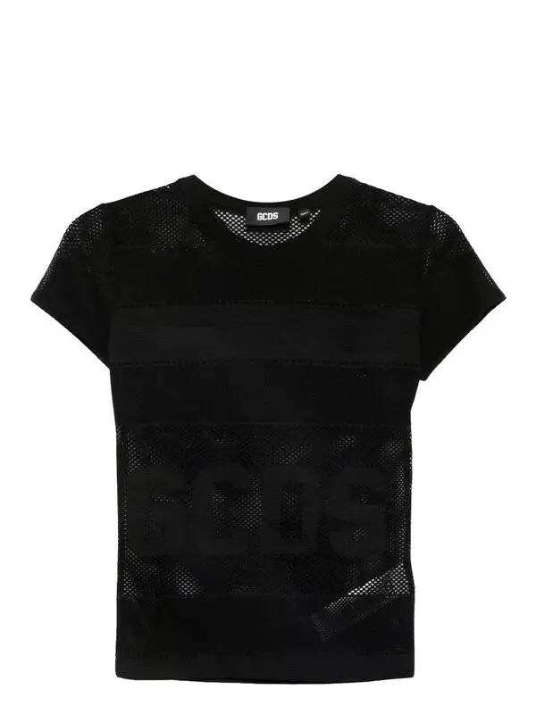 Gcds Logo Net T-shirt - Black