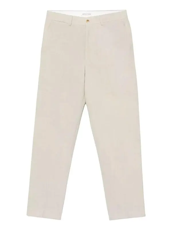 CARTER YOUNG Slub-texture Trousers - Neutrals
