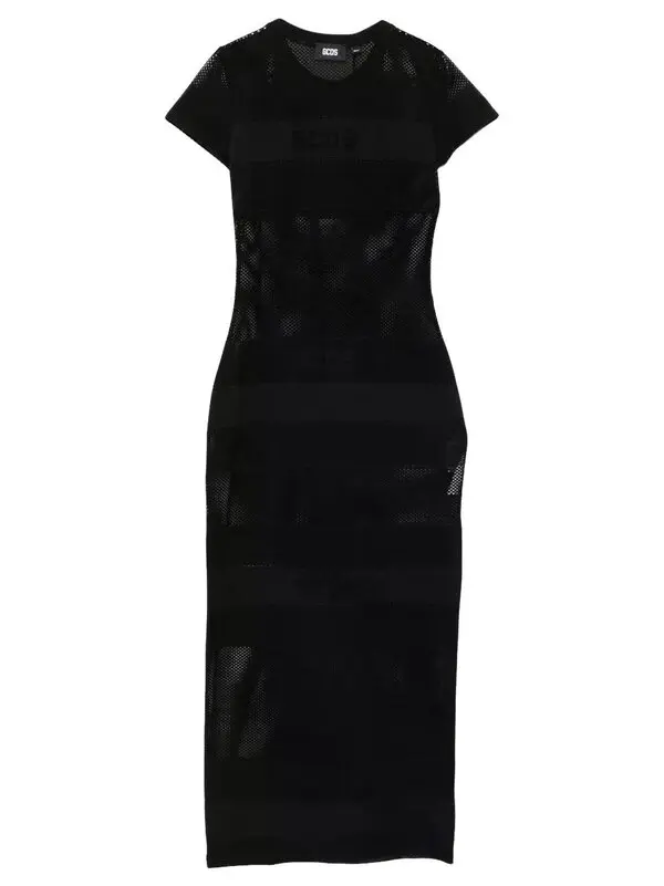 Gcds Logo Net Maxi Dress - Black