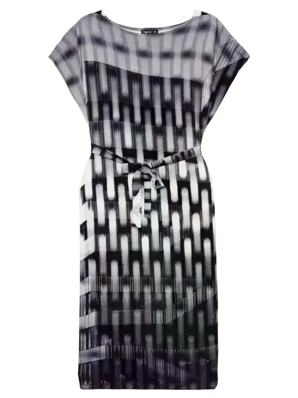 AGNÈS B. Printed Midi Dress - Black