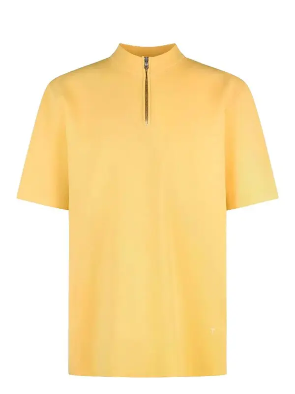 TOD'S Zip-up Polo Top - Yellow